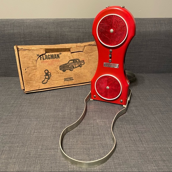 Other | Vintage Flagman Swinging Emergency Red Reflector Highway Signal ...